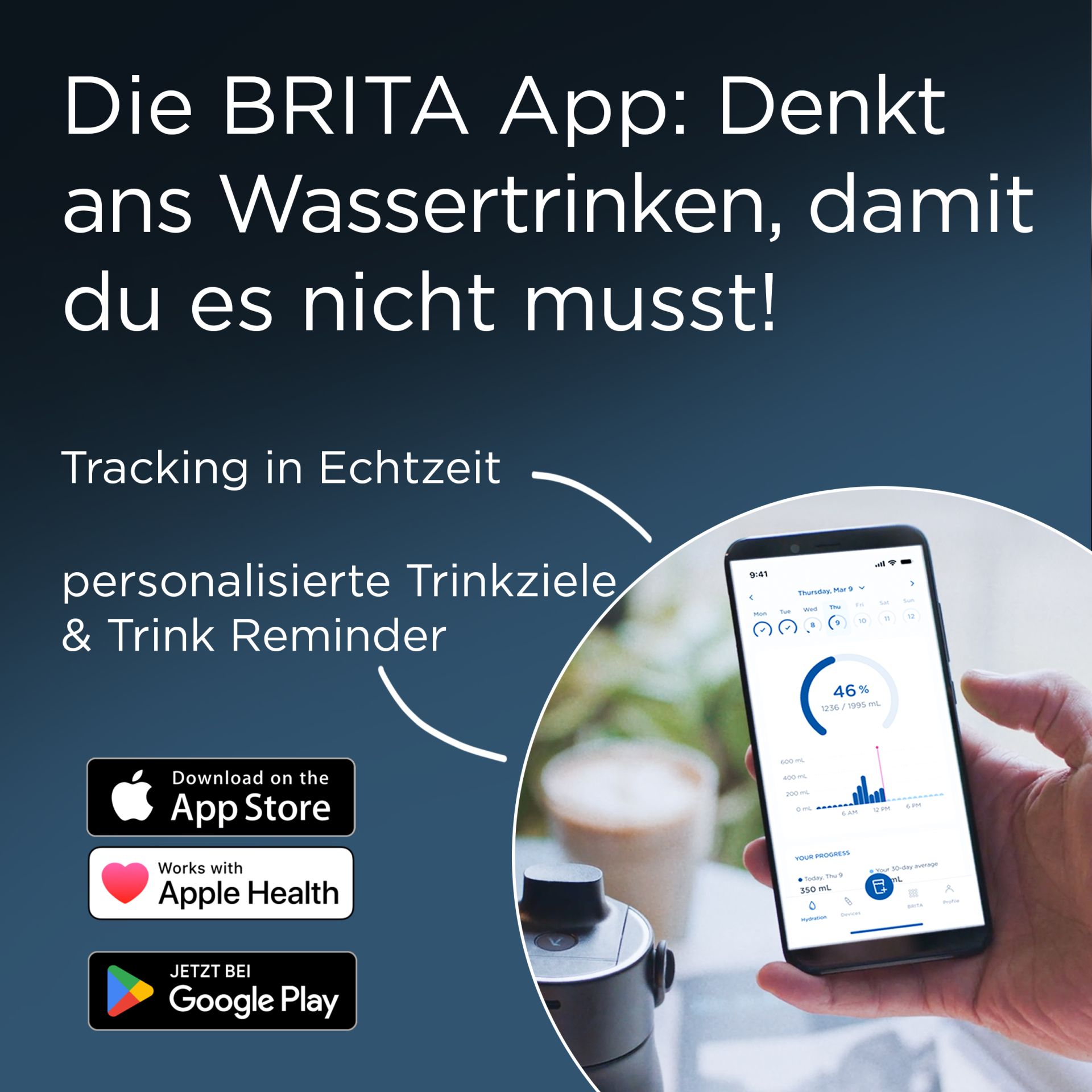 BRITA LARQ iQ Filter-Trinkflasche – smart & selbstreinigend